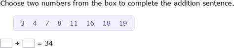 IXL Choose Numbers With A Particular Sum Difference Product Or Quotient Th Grade Math