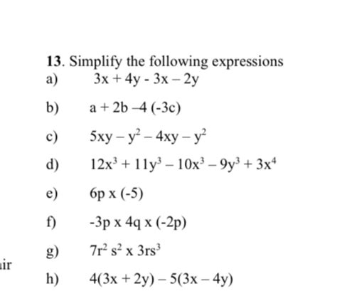 solved simplify the following