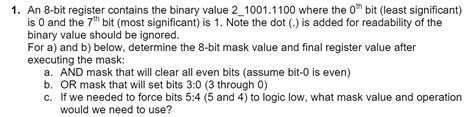 solved an 8 bit register contains the binary value