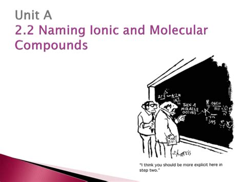 Naming Ionic And Molecular Compounds A Chemistry Presentation