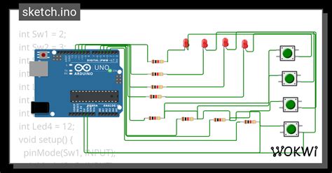 โปรมแกรมรับค่า4ตัว Wokwi Esp32 Stm32 Arduino Simulator