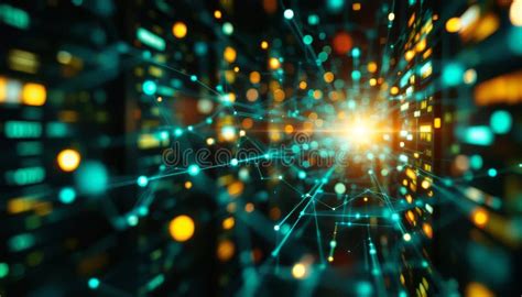 Networked Data Stream A Futuristic Bright Abstract Visualization Stock Illustration