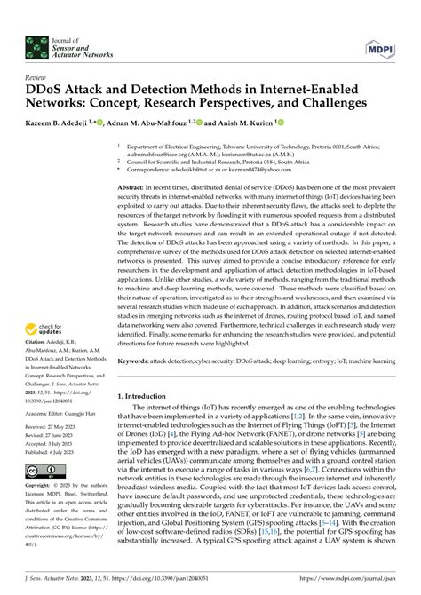 pdf ddos attack and detection methods in internet enabled networks