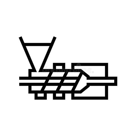 Extrusion Materials Engineering Line Icon Vector Illustration Stock