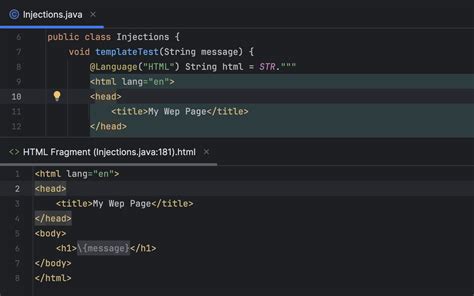 Language Injections Intellij Idea Documentation
