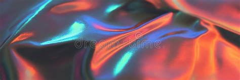 Exploring The Captivating Texture Of Shimmering Iridescent Fabric In Vibrant Hues Stock