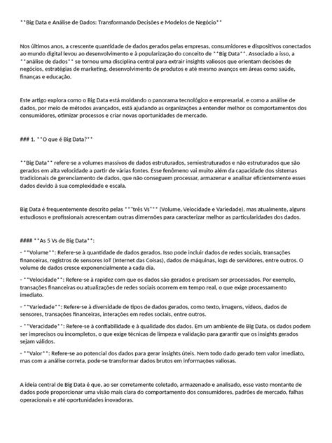 Big Data E Análise De Dados Pdf Big Data Dados
