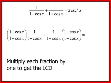 Proving Trigonometric Identities Ppt Physics Science