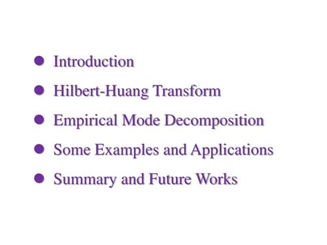 Ppt Analyzing Nonlinear Time Series With Hilbert Huang Transform