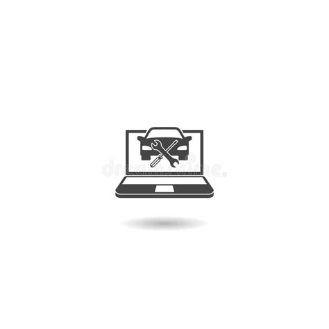 Car Diagnostic Icon With Shadow Stock Vector Illustration Of Glyph