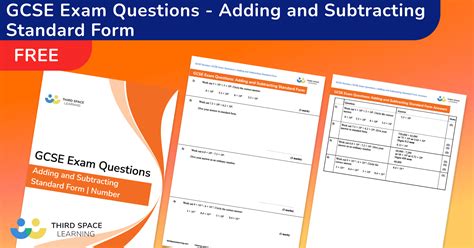 Adding And Subtracting Standard Form Exam Questions Gcse Maths Free