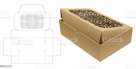 상단 다이 컷 템플릿과 3d 모형에 스텐실 패턴이있는 베이커리 박스 0명에 대한 스톡 벡터 아트 및 기타 이미지 0명 개념 개념과 주제 Istock