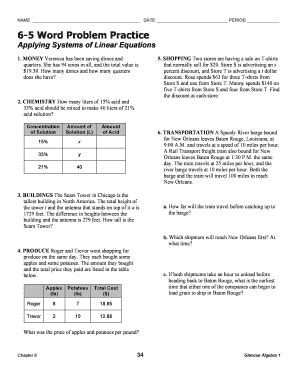Skills Practice Applying Systems Of Linear Equations Fill Online Printable Fillable