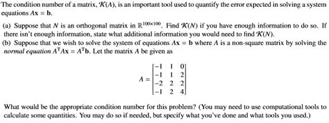 solved the condition number of a matrix k a is an