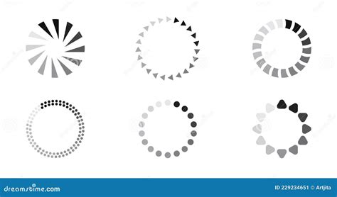 Progress Bar In Circle Round Loading Inicator Bar Counter Status Symbol Download And Upload