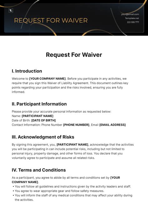 Free Waiver Templates And Examples Edit Online And Download