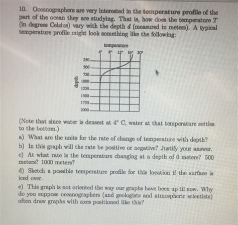 Solved 10 Oceanographers Are Very Interested In The