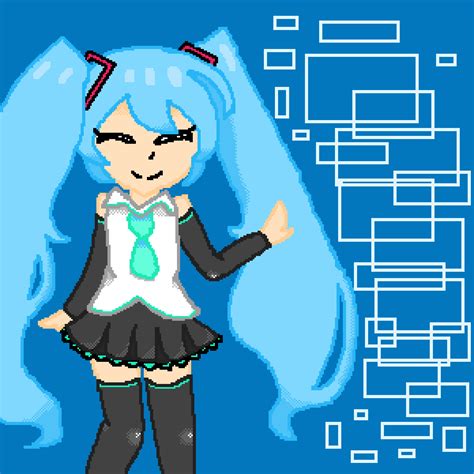 Pixilart Hatsune Miku By Mikikuhatsune