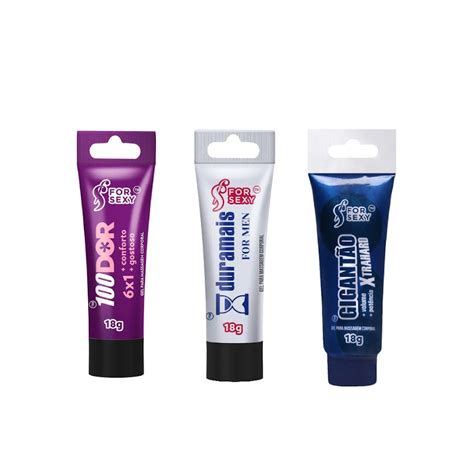Kit Com 3 Gel De Massagem Oleo Lubrificante 100dor Gigantao Duramais