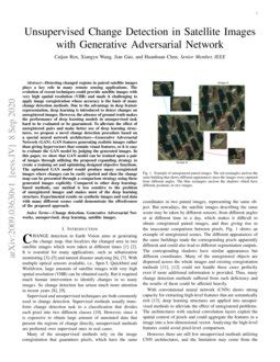 Unsupervised Change Detection In Satellite Images With Generative Adversarial Network DeepAI