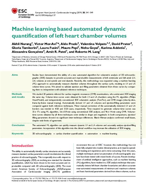 Pdf Machine Learning Based Automated Dynamic Quantification Of Left Heart Chamber Volumes