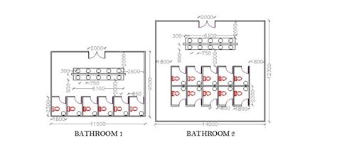 Sanitary Block Detail Plan 2d View Cad Structural Unit Layout Autocad File