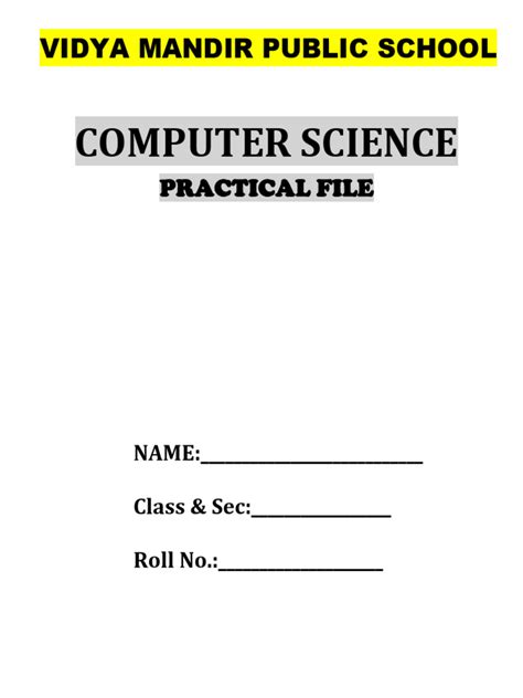 Xi Comp Sci Practical File 2023 24 Download Free Pdf