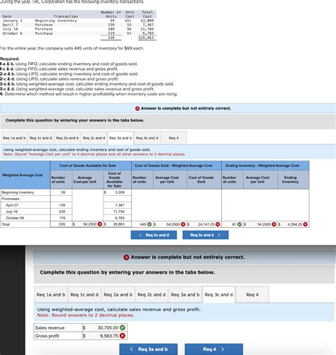 Solved Solve For The Incorrect Values Please Create Tables