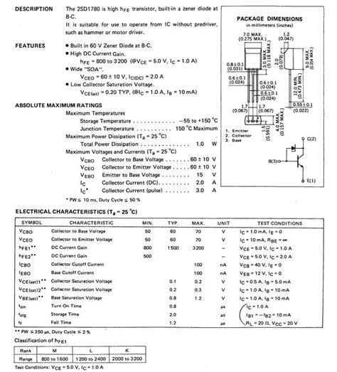 Npn Silicon Transistor 2sd178 High Performance Bjt