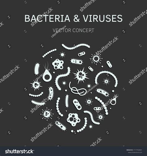 Bacterial Microorganism Circle Bacteria Germs Colorful Stock Vector