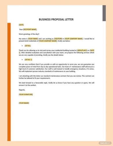 Sample Proposal Letter Template Sports Training Proposal Letter