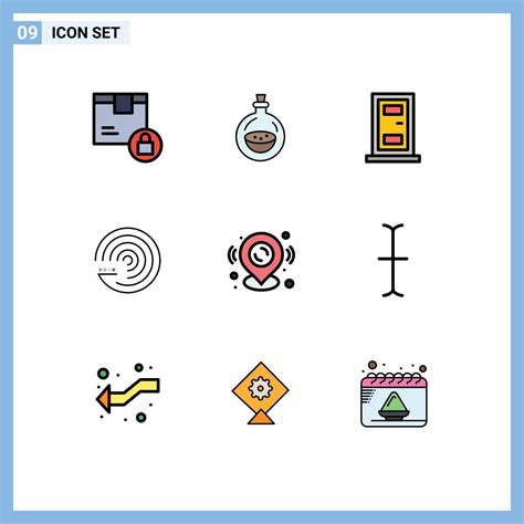 Modern Set Of 9 Filledline Flat Colors And Symbols Such As Map Scince Spray Forecasting Model