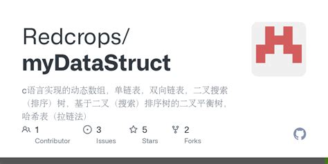 GitHub Redcrops myDataStruct c语言实现的动态数组单链表双向链表二叉搜索排序树基于二叉搜索排序树的二叉平衡树哈希表拉链法