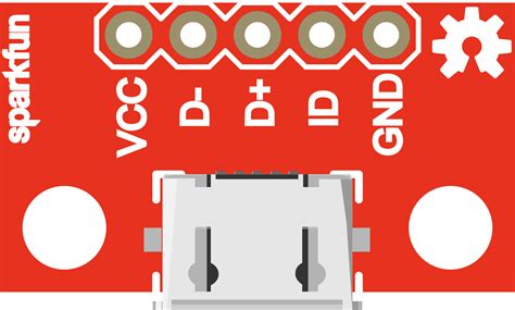 how to use sparkfun microb usb breakout pinouts specs and examples