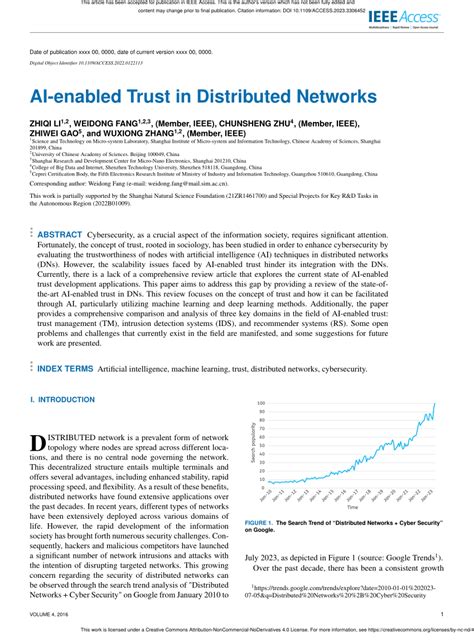 Pdf Ai Enabled Trust In Distributed Networks