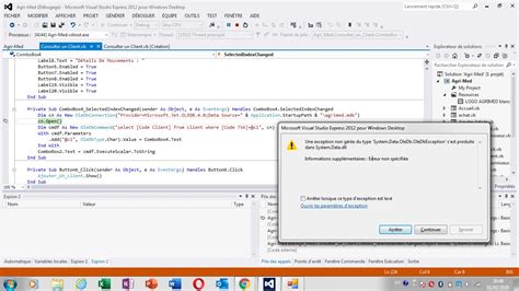 Problème à la connexion aux bases de données VB NET