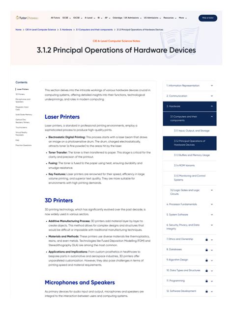 Tutorchase Com Notes Cie A Level Computer Science 3 1 2 Principal Operations Of Hardware
