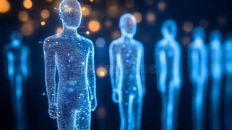 Network Of Interconnected Digital Human Figures Representing Global Connectivity And Technology