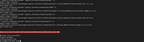 Error Error On Or Near Line 449 Error Running Terraform Plan Exiting With Status 2000 · Issue