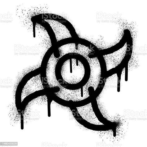 수리검 닌자 무기 스타 그래피티와 검은색 스프레이 페인트 벡터 그림 일본 문화에 대한 스톡 벡터 아트 및 기타 이미지 일본