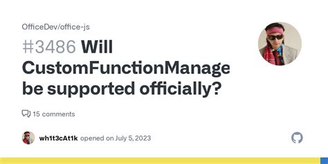 Will Customfunctionmanager Be Supported Officially · Issue 3486