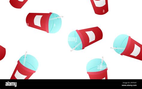 Sweet Soda Drink Seamless Pattern Repeating Background With Beverages