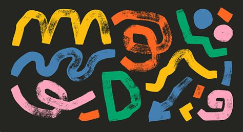 넓은 곡선 그런지 브러시 스트로크 세트 루프가 있는 구불구불한 선 브러시로 그려진 굵은 물결 모양의 얼룩 그래피티에 대한 스톡 벡터 아트 및 기타 이미지 Istock