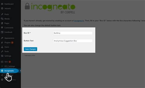 How To Add Incogneato To Your Wordpress Site