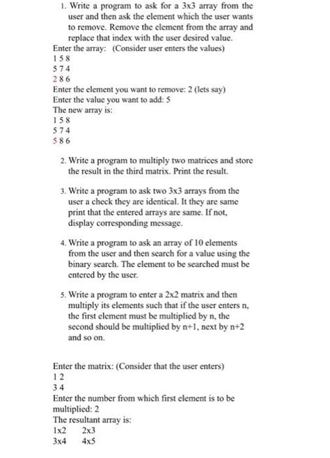 Solved 1 Write A Program To Ask For A 3×3 Array From The