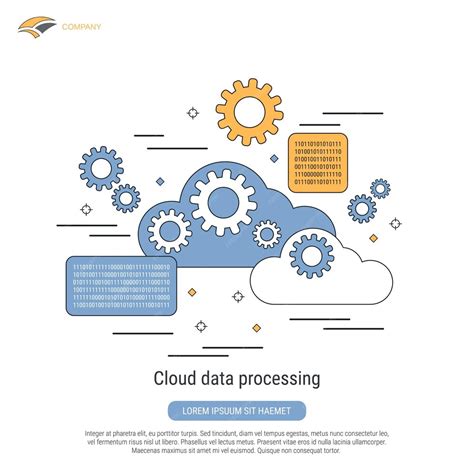 Premium Vector Cloud Computing Flat Contour Style Vector Concept