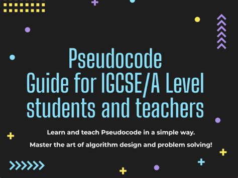 Pseudocode Guide For Gcsea Level Students And Teachers Teaching