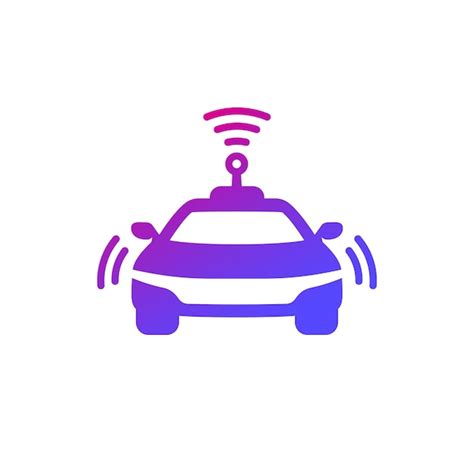 Premium Vector Autonomous Car Icon On White Smart Vehicle Vector