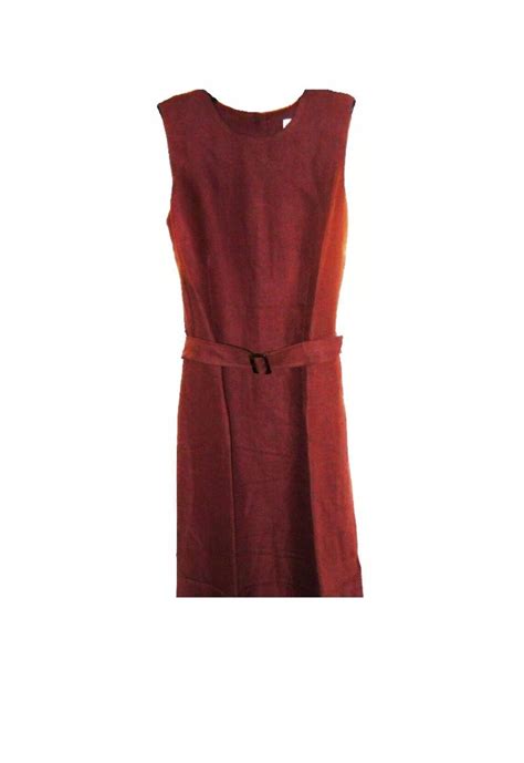 Vintage Size 2 1980s Designer Ann Taylor Rust Brown Linen Rayon Long