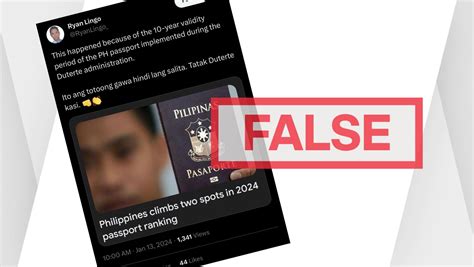 Fact Check Rise In Ph Passport World Ranking Not Due To 10 Year